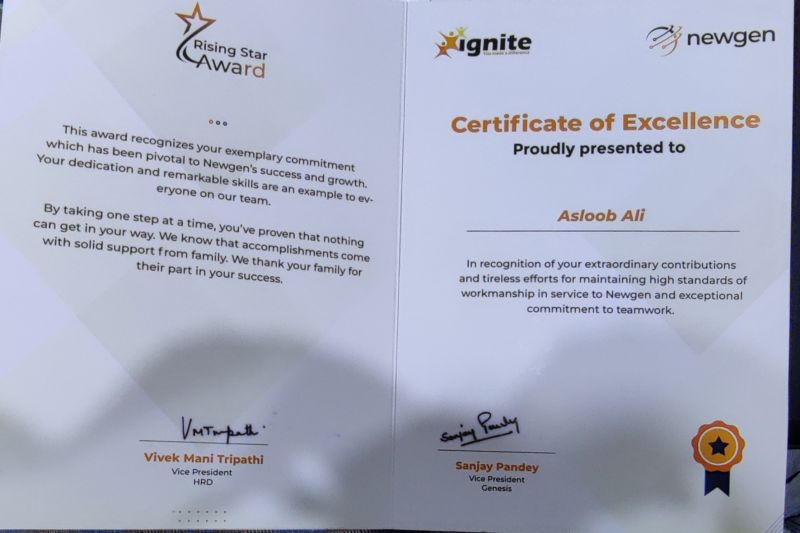 Asloob Ali on LinkedIn: #risingstaraward #gratitudepost #thankyounewgen ... Asloob Ali on LinkedIn: #risingstaraward #gratitudepost #thankyounewgen ...
