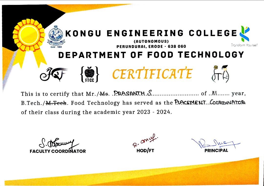 Prasanth S on LinkedIn: Happy to share that I served as student ... Prasanth S on LinkedIn: Happy to share that I served as student ...