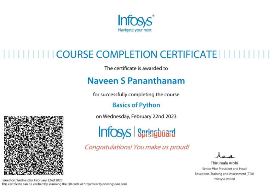 Naveen S Pananthanam on LinkedIn: #pythonprogramming #python Naveen S Pananthanam on LinkedIn: #pythonprogramming #python