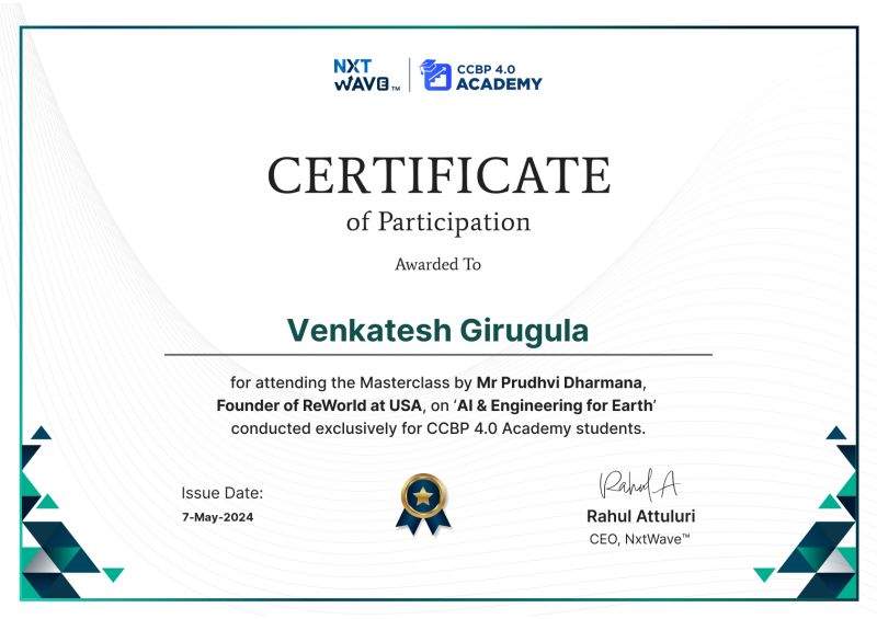 Venkatesh Girugula on LinkedIn: #ai #nxtwave Venkatesh Girugula on LinkedIn: #ai #nxtwave