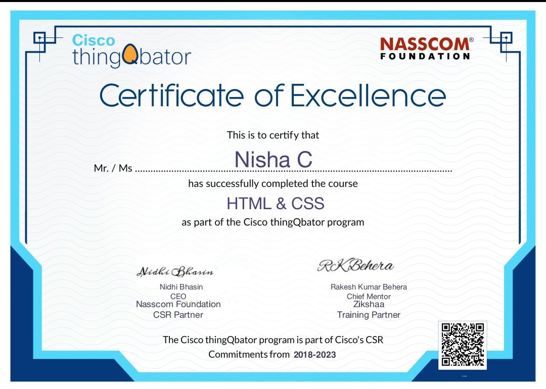 Nisha C on LinkedIn: #cisco #html #css Nisha C on LinkedIn: #cisco #html #css