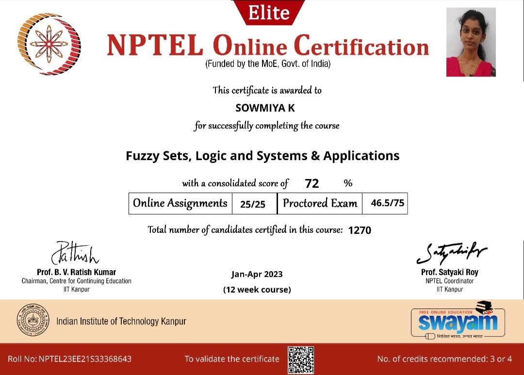 Sowmiya K on LinkedIn: #nptel #certification #iitkanpur Sowmiya K on LinkedIn: #nptel #certification #iitkanpur
