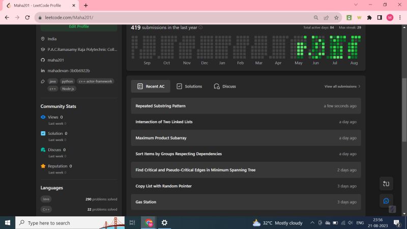 Mahadevan . on LinkedIn: #leetcode #codingvictory #problemsolving # ... Mahadevan . on LinkedIn: #leetcode #codingvictory #problemsolving # ...