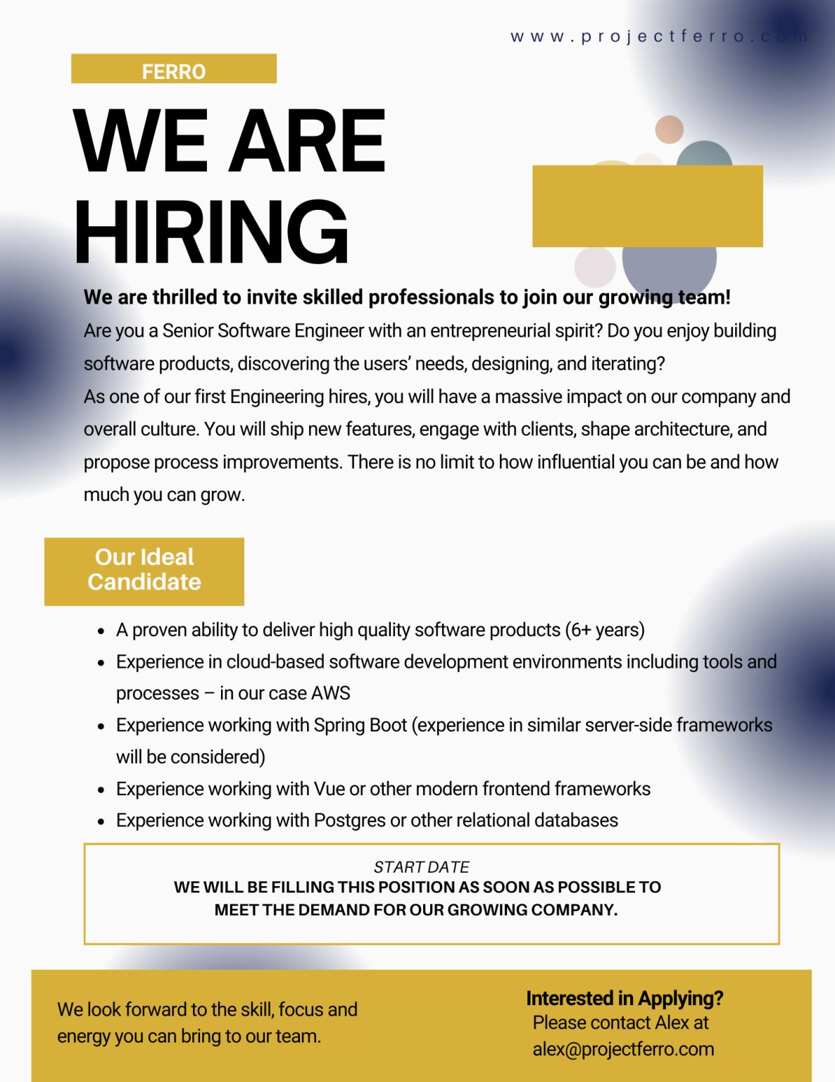 Project Ferro on LinkedIn: Ferro is on the lookout for a Senior ... Project Ferro on LinkedIn: Ferro is on the lookout for a Senior ...