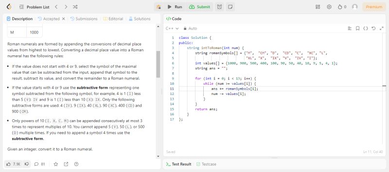 Krushna Kanta Rout on LinkedIn: Solved Integer to Roman - LeetCode Krushna Kanta Rout on LinkedIn: Solved Integer to Roman - LeetCode