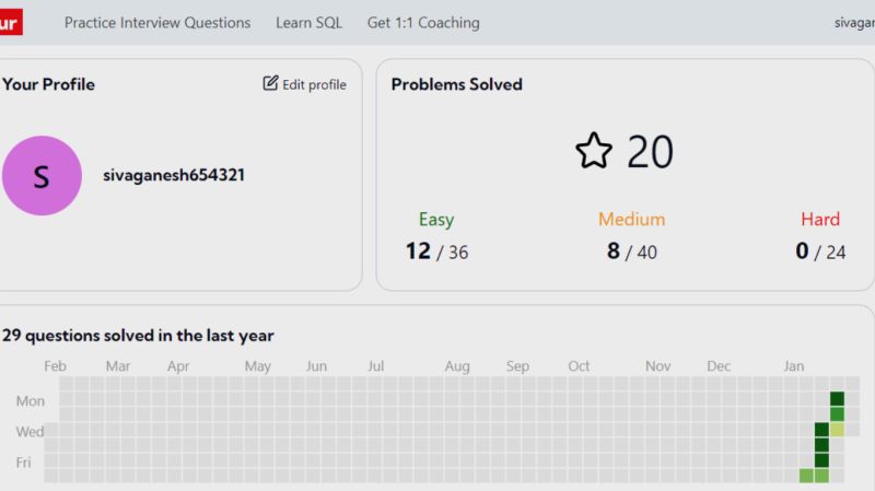 🚀 Completed all the easy and medium SQL questions on DataLemur! 📊💻 ... 🚀 Completed all the easy and medium SQL questions on DataLemur! 📊💻 ...