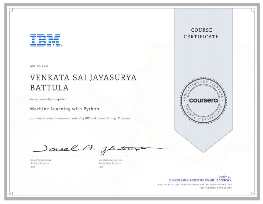 JAYASURYA B.V.S on LinkedIn: #machinelearning #python #ibm #coursera # ... JAYASURYA B.V.S on LinkedIn: #machinelearning #python #ibm #coursera # ...