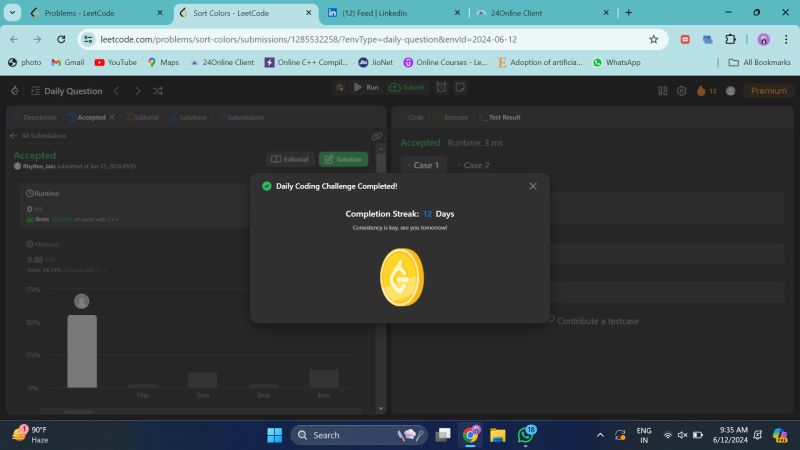 Rhythm Jain on LinkedIn: ๐ Day 12 of 30: LeetCode DSA Challenge! ๐ ... Rhythm Jain on LinkedIn: ๐ Day 12 of 30: LeetCode DSA Challenge! ๐ ...