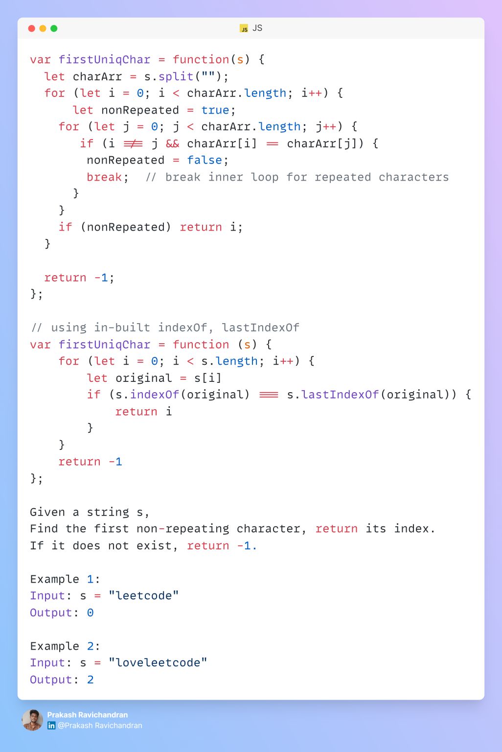 Prakash Ravichandran on LinkedIn: #leetcode Prakash Ravichandran on LinkedIn: #leetcode