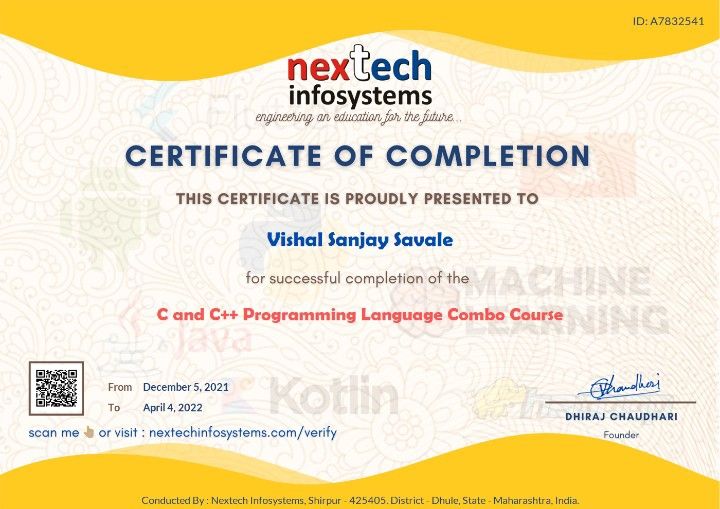 Vishal Savale on LinkedIn: #nextechinfosystems #programming #c #cpp Vishal Savale on LinkedIn: #nextechinfosystems #programming #c #cpp