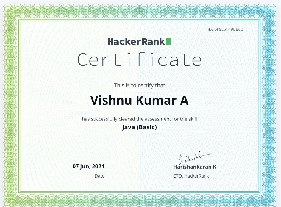 Vishnu Kumar on LinkedIn: #java #hackerrank Vishnu Kumar on LinkedIn: #java #hackerrank