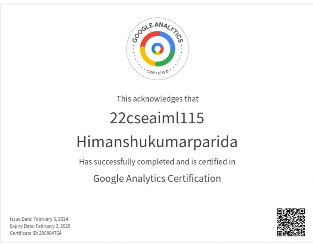Himanshu Kumar Parida on LinkedIn: #connections #certification # ... Himanshu Kumar Parida on LinkedIn: #connections #certification # ...