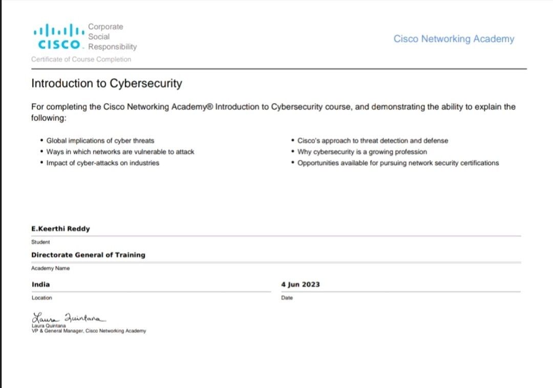 Eda Keerthi Reddy on LinkedIn: #cisconetworkingacademy # ... Eda Keerthi Reddy on LinkedIn: #cisconetworkingacademy # ...
