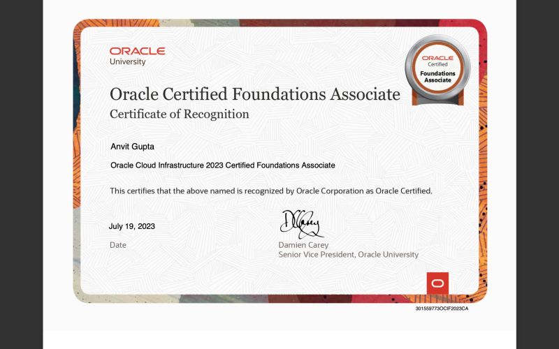 Anvit Gupta on LinkedIn: Earn OCI Foundation Associate Certification 😇 Anvit Gupta on LinkedIn: Earn OCI Foundation Associate Certification 😇