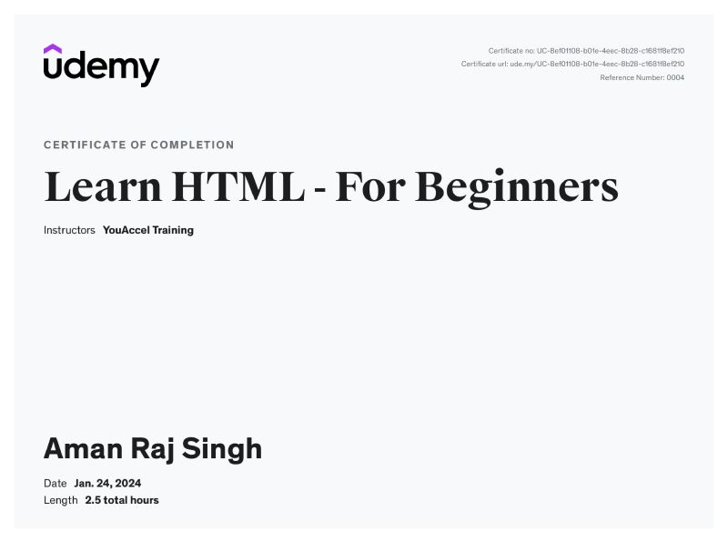 Aman Raj Singh on LinkedIn: #youacceltraining #htmlcertified # ... Aman Raj Singh on LinkedIn: #youacceltraining #htmlcertified # ...