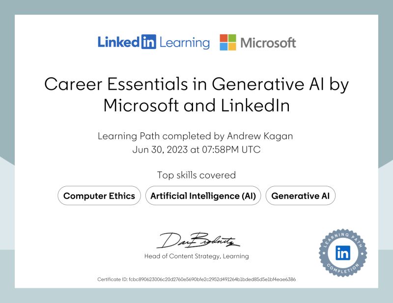Andrew Kagan on LinkedIn: Certificate of Completion Andrew Kagan on LinkedIn: Certificate of Completion