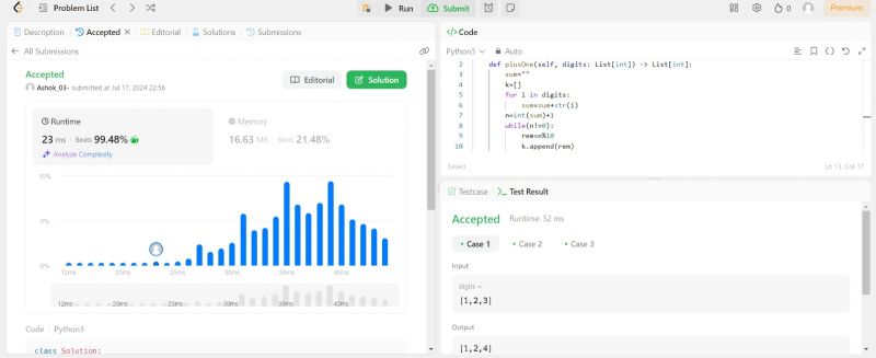 Sadhu Ashok on LinkedIn: 🚀 Solved LeetCode #66 - Plus One! 🚀 ... Sadhu Ashok on LinkedIn: 🚀 Solved LeetCode #66 - Plus One! 🚀 ...