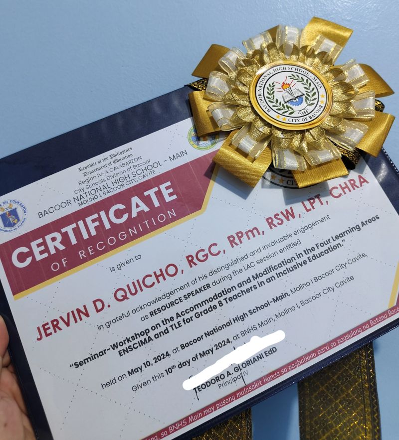Jervin Quicho, MAED, RGC, RPm, RSW, LPT, CHRA on LinkedIn: Thank you ... Jervin Quicho, MAED, RGC, RPm, RSW, LPT, CHRA on LinkedIn: Thank you ...