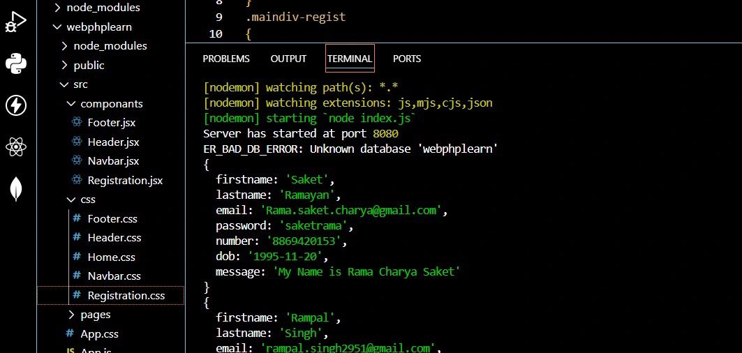 Saket Shukla on LinkedIn: #reactjs #databaseconnectivity #xampp #phpmysql Saket Shukla on LinkedIn: #reactjs #databaseconnectivity #xampp #phpmysql