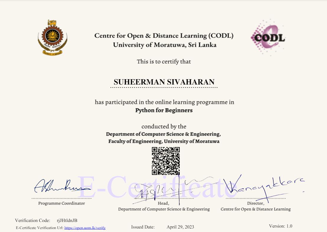 Suheerman Sivaharan on LinkedIn: #python #programming # ... Suheerman Sivaharan on LinkedIn: #python #programming # ...