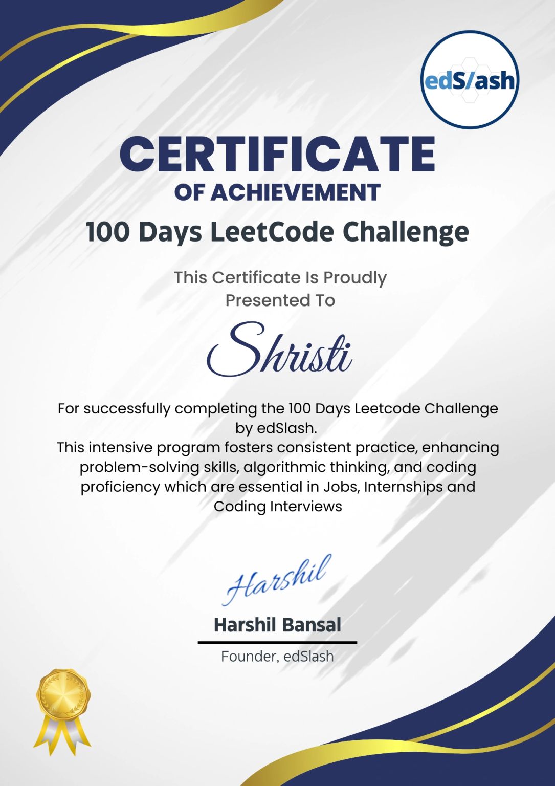Shristi . on LinkedIn: #dsa #java #100dayleetcodechallenge #edslash Shristi . on LinkedIn: #dsa #java #100dayleetcodechallenge #edslash