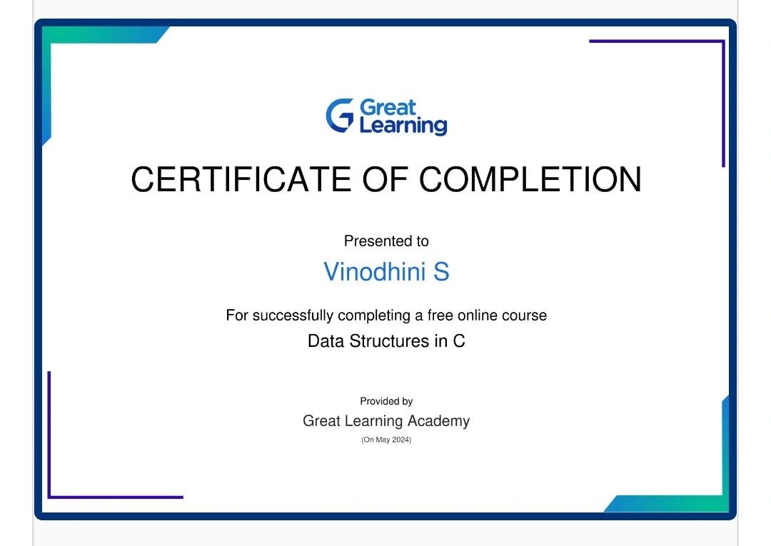 Vinodhini S on LinkedIn: #datastructure #c Vinodhini S on LinkedIn: #datastructure #c