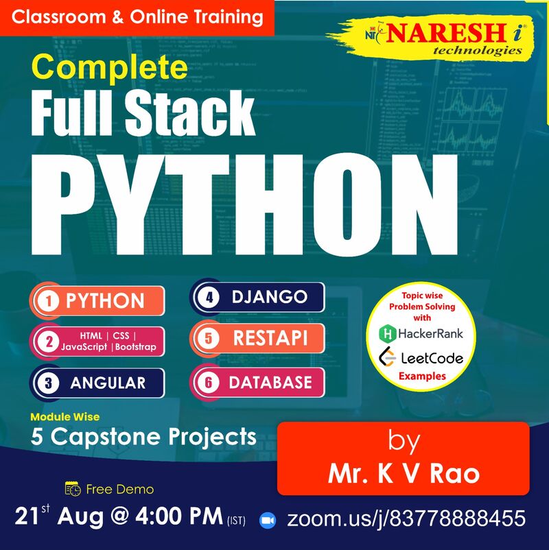 SaiKumar NareshIT on LinkedIn: #python #programming #coding #java # ... SaiKumar NareshIT on LinkedIn: #python #programming #coding #java # ...