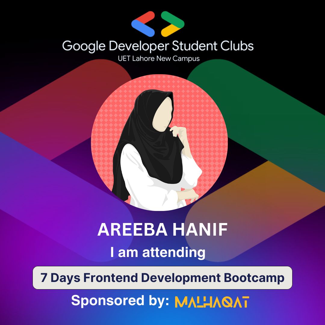 Areeba Hanif on LinkedIn: #gdsc #bootcamp #learning Areeba Hanif on LinkedIn: #gdsc #bootcamp #learning