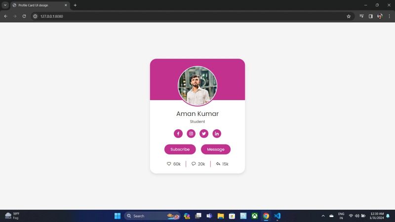 Aman kumar on LinkedIn: Profile card html css Aman kumar on LinkedIn: Profile card html css