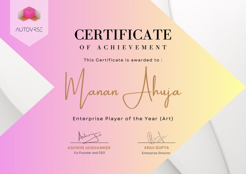 Manan Ahuja on LinkedIn: #teamautovrse #achievement Manan Ahuja on LinkedIn: #teamautovrse #achievement