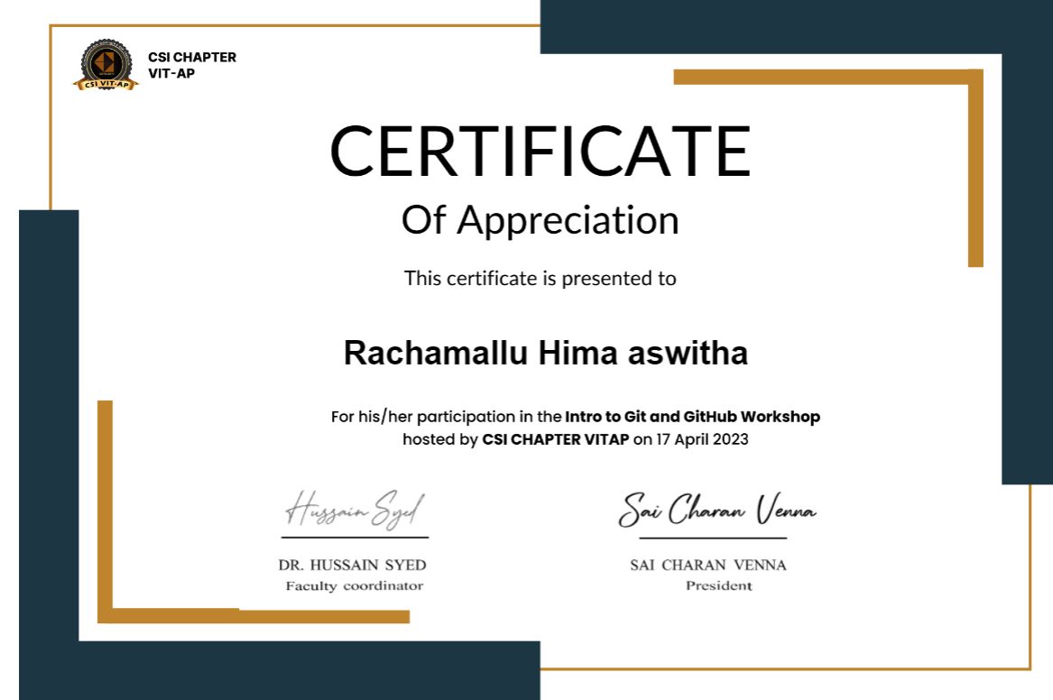 Hima Aswitha on LinkedIn: #git #github #csi #chapter # ... Hima Aswitha on LinkedIn: #git #github #csi #chapter # ...