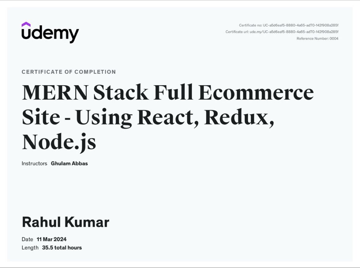 Rahul Kumar on LinkedIn: #mernstack #react #nodejs #udemycertified Rahul Kumar on LinkedIn: #mernstack #react #nodejs #udemycertified