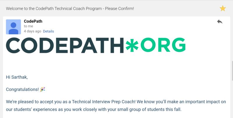 Sarthak Sharma on LinkedIn: #codepath #volunteer #coach #techindustry # ... Sarthak Sharma on LinkedIn: #codepath #volunteer #coach #techindustry # ...