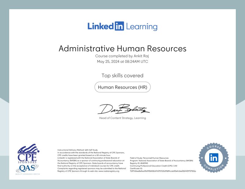 Ankit Raj on LinkedIn: Certificate of Completion Ankit Raj on LinkedIn: Certificate of Completion