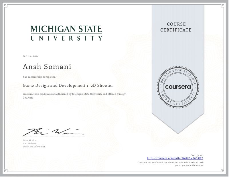 Ansh Somani on LinkedIn: #gamedesign #2dshooter #coursera # ... Ansh Somani on LinkedIn: #gamedesign #2dshooter #coursera # ...