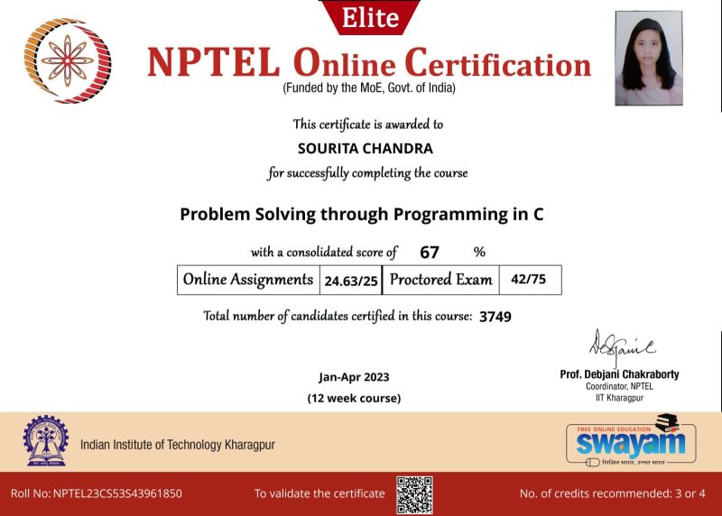 Sourita Chandra on LinkedIn: #programming #coding #nptel #education # ... Sourita Chandra on LinkedIn: #programming #coding #nptel #education # ...