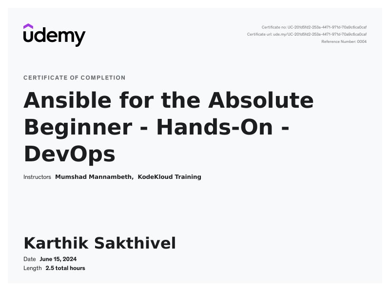 Karthik Sakthivel on LinkedIn: #aws #automation #ansible #cloudarchitect Karthik Sakthivel on LinkedIn: #aws #automation #ansible #cloudarchitect