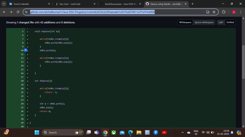 Anchal Kumari on LinkedIn: #coding #dsa #java #javaprogramming Anchal Kumari on LinkedIn: #coding #dsa #java #javaprogramming