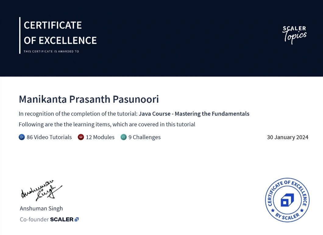 Manikanta Prasanth on LinkedIn: #javaprogramming Manikanta Prasanth on LinkedIn: #javaprogramming