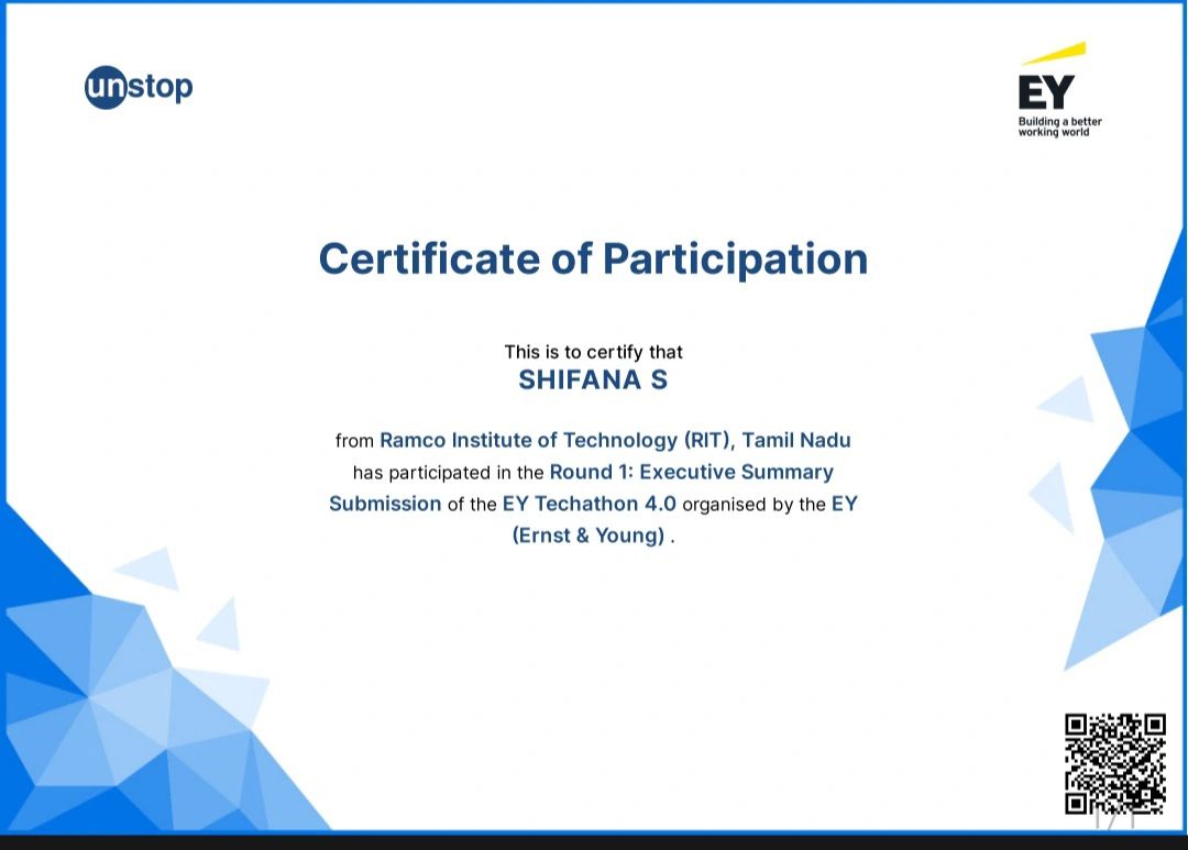 Shifana S on LinkedIn: #eytechathon Shifana S on LinkedIn: #eytechathon