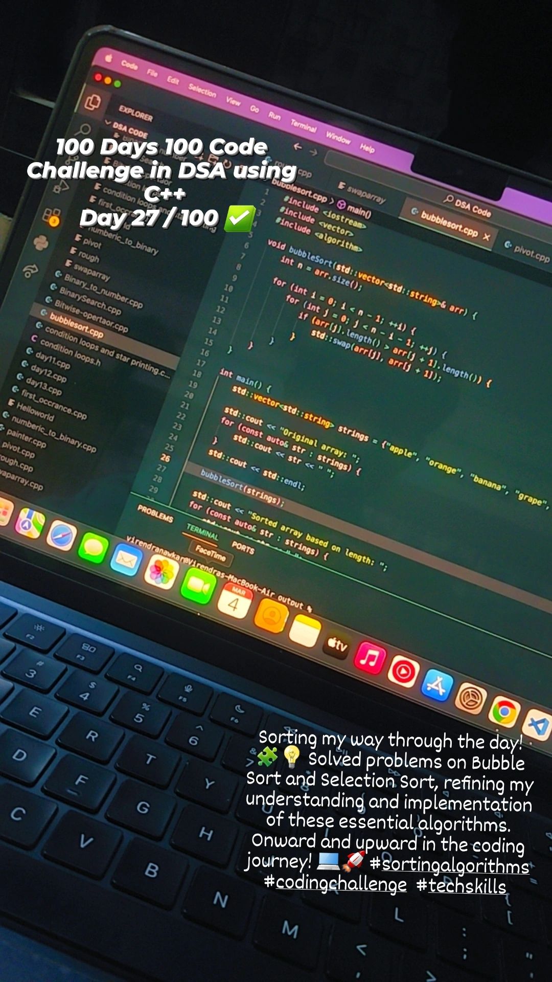 Day 27 of #100daysofcode: sorting algorithms | Virendra Nawkar posted ... Day 27 of #100daysofcode: sorting algorithms | Virendra Nawkar posted ...