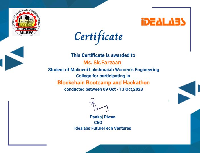 farzaan shaik on LinkedIn: #ceo #mlew #blockchain #bootcamp #hackathon ... farzaan shaik on LinkedIn: #ceo #mlew #blockchain #bootcamp #hackathon ...