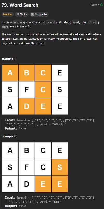 Hao Lam on LinkedIn: Random Leetcode Series Problem #79 - Word Search ... Hao Lam on LinkedIn: Random Leetcode Series Problem #79 - Word Search ...