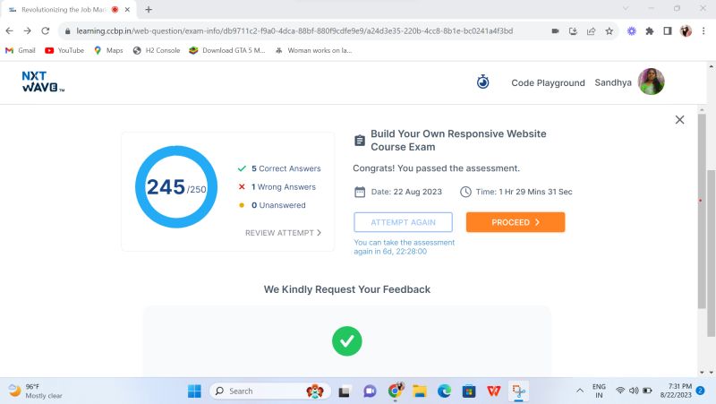 Sandhya Bukkapatnam on LinkedIn: #courseexam #bootstrap #html #css #nxtwave Sandhya Bukkapatnam on LinkedIn: #courseexam #bootstrap #html #css #nxtwave