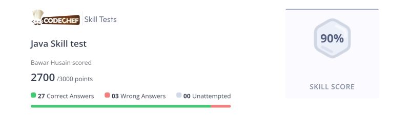 Bawar Husain on LinkedIn: #java #programming #codechef #skilltest # ... Bawar Husain on LinkedIn: #java #programming #codechef #skilltest # ...