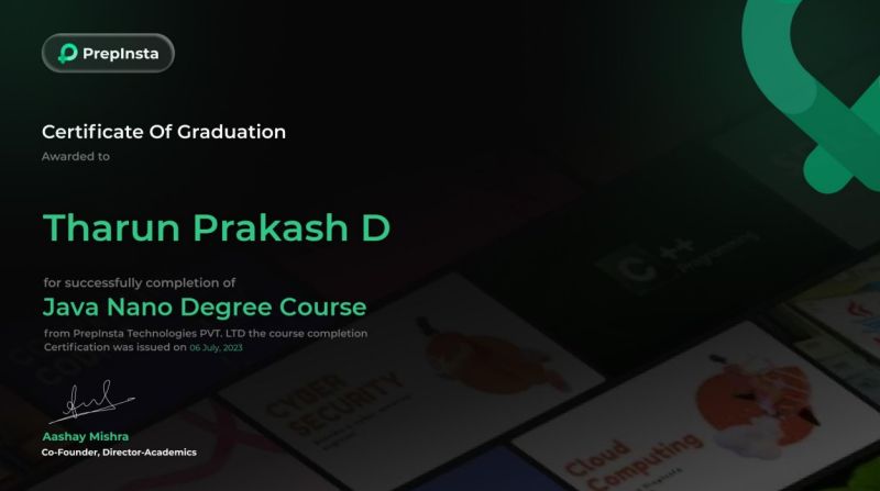 Tharun prakash D on LinkedIn: #java #javadeveloper Tharun prakash D on LinkedIn: #java #javadeveloper