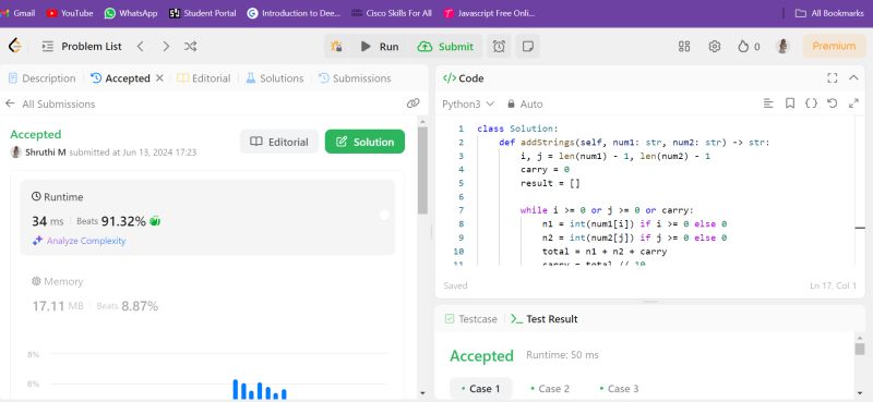 SHRUTHI MOHAN on LinkedIn: #50daysofcode #leetcode SHRUTHI MOHAN on LinkedIn: #50daysofcode #leetcode