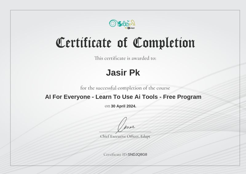 Jasir pk on LinkedIn: #ai #professionaldevelopment #learningjourney Jasir pk on LinkedIn: #ai #professionaldevelopment #learningjourney