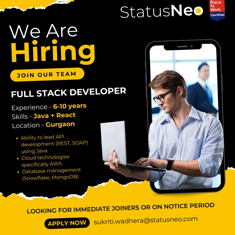 Sukriti Wadhera on LinkedIn: #java #react #aws #javafullstack #gurgaon ... Sukriti Wadhera on LinkedIn: #java #react #aws #javafullstack #gurgaon ...