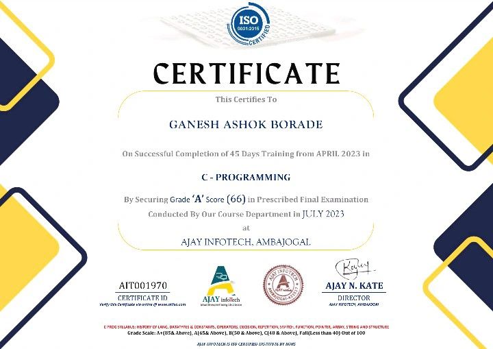 Ganesh Borade on LinkedIn: #ajayinfotech #cprogramming Ganesh Borade on LinkedIn: #ajayinfotech #cprogramming